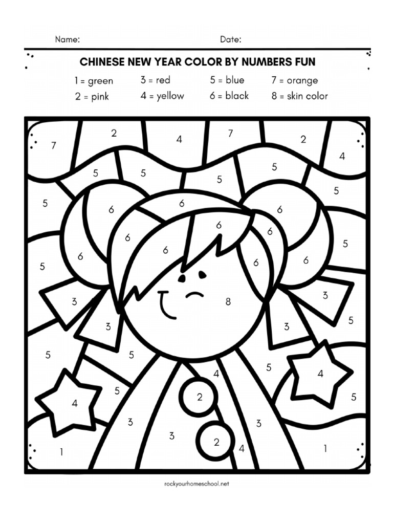 Chinese New Year Color by Number Activities Pack | PDF