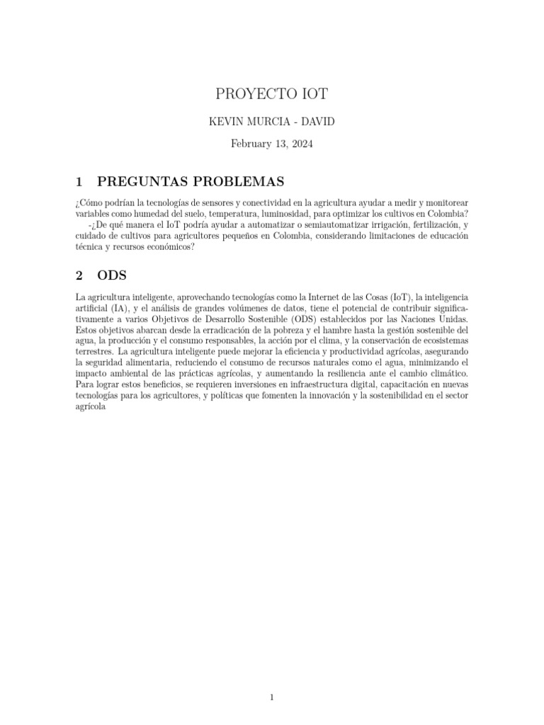 Proyecto Iot | PDF