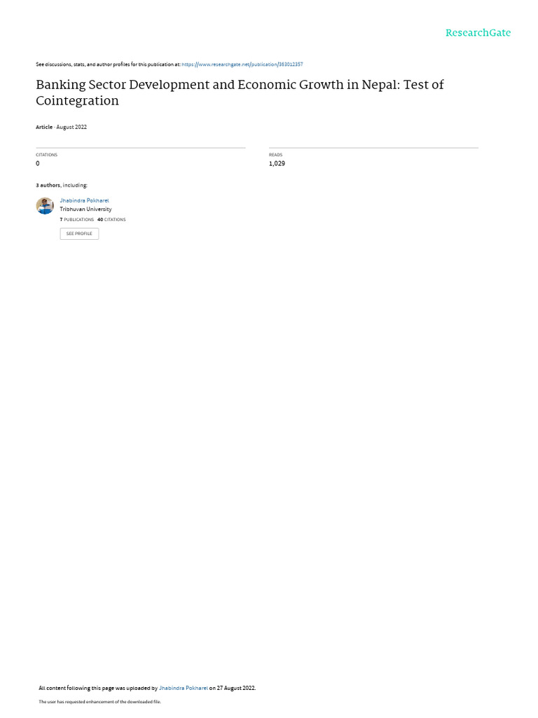 Banking Sector Development and Economic Growth in Nepal | PDF | Errors ...