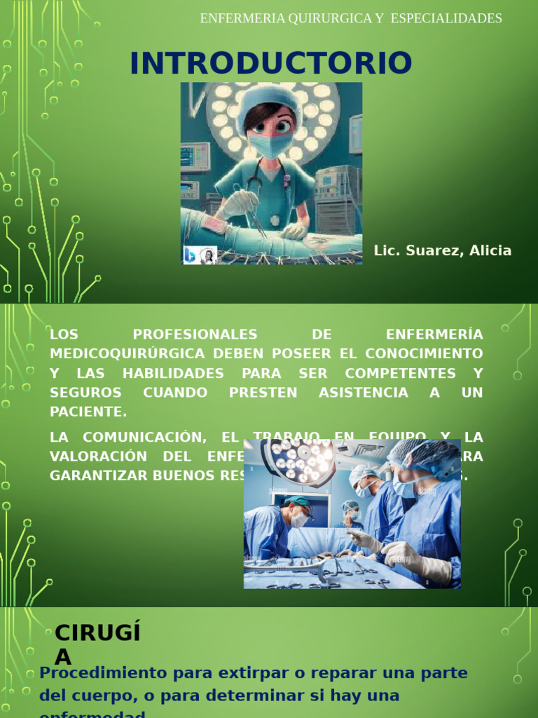 Introductorio Enferm QX | PDF | Cirugía | Medicina CLINICA