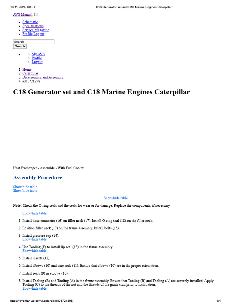 C18 Heat Exchanger Assembly Guide | PDF | Heat Exchanger | Leak