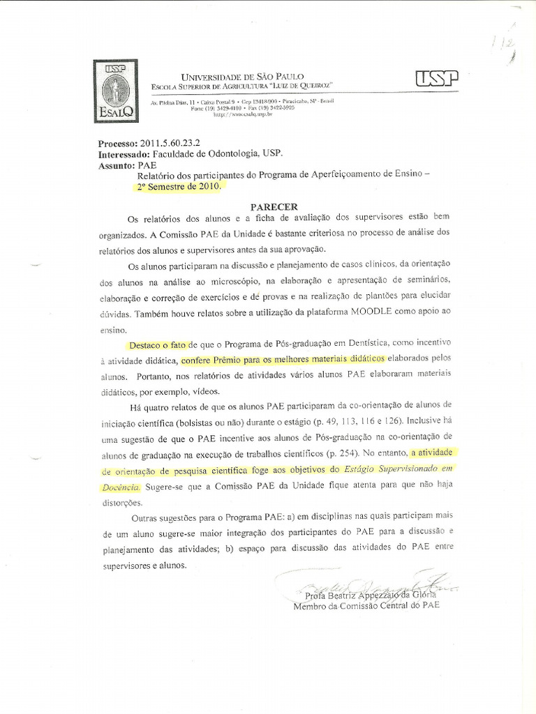 Exemplos de Bons Relatorios PAE2 | PDF
