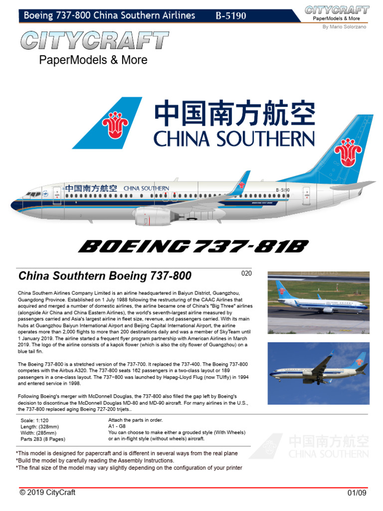 Citycraft: BOEING 737-81B | PDF | Civil Aviation | Transport Companies