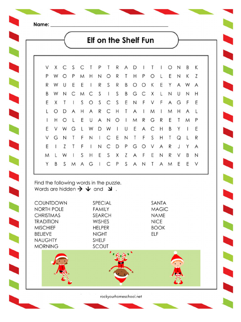 Elf On The Shelf Word Search | PDF