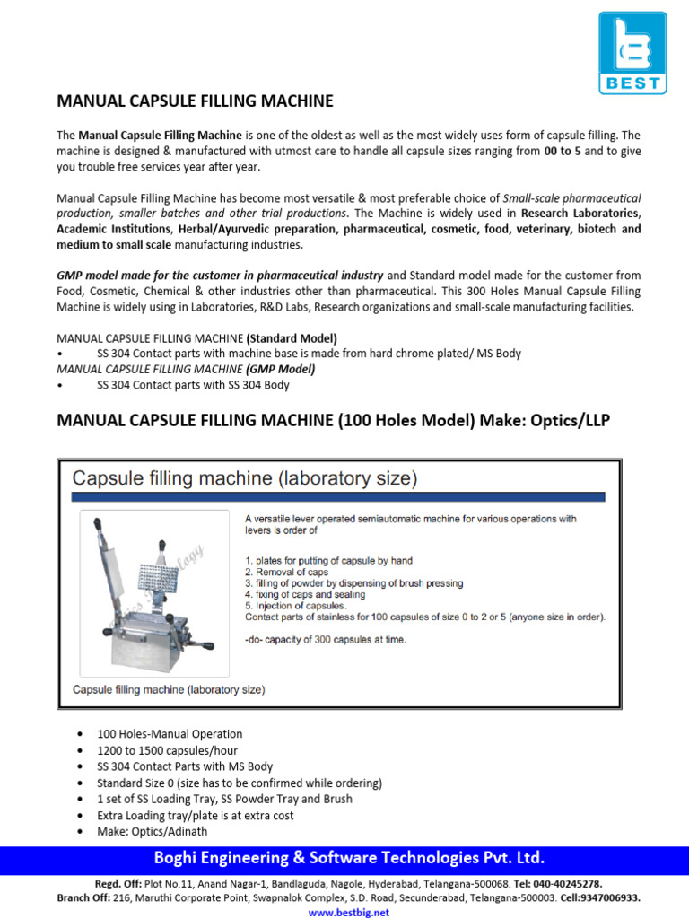 Capsule Filling Machine 300 Holes Make Li | PDF | Machines | Power Supply