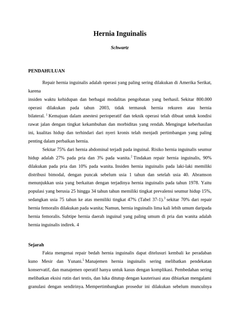 Translate Hernia Inguinalis Schwartz-1 | PDF