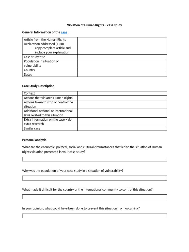 Violation of Human Rights - Case Study | PDF