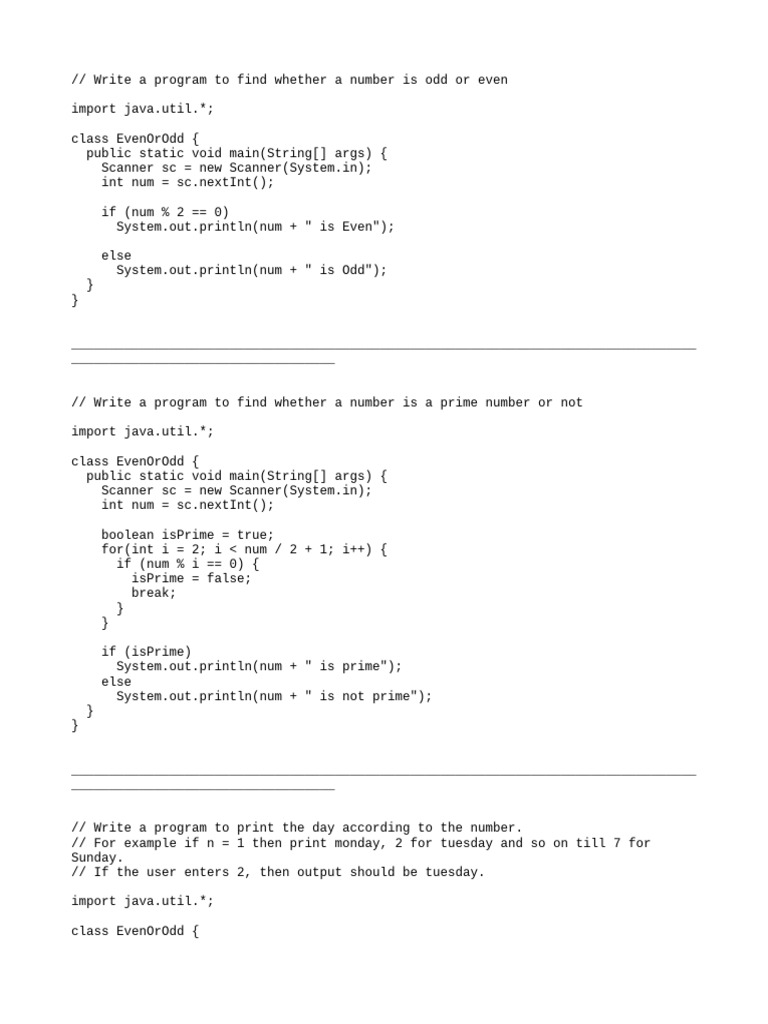 JAVA PROGRAMS | PDF | Computer Science | Software Development JAVA PROGRAMS | PDF | Computer Science | Software Development