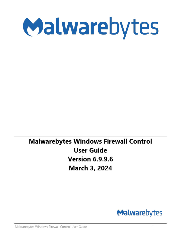 Malwarebytes Windows Firewall Control User Guide | PDF | Installation ...