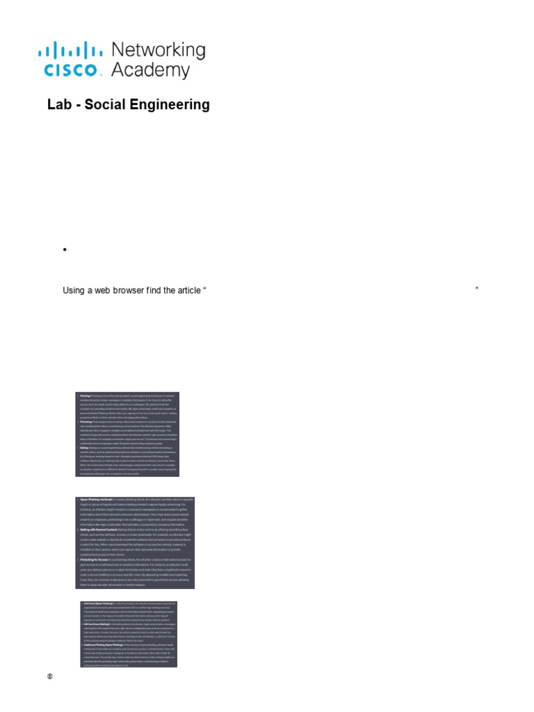 Social Engineering Lab Overview | PDF