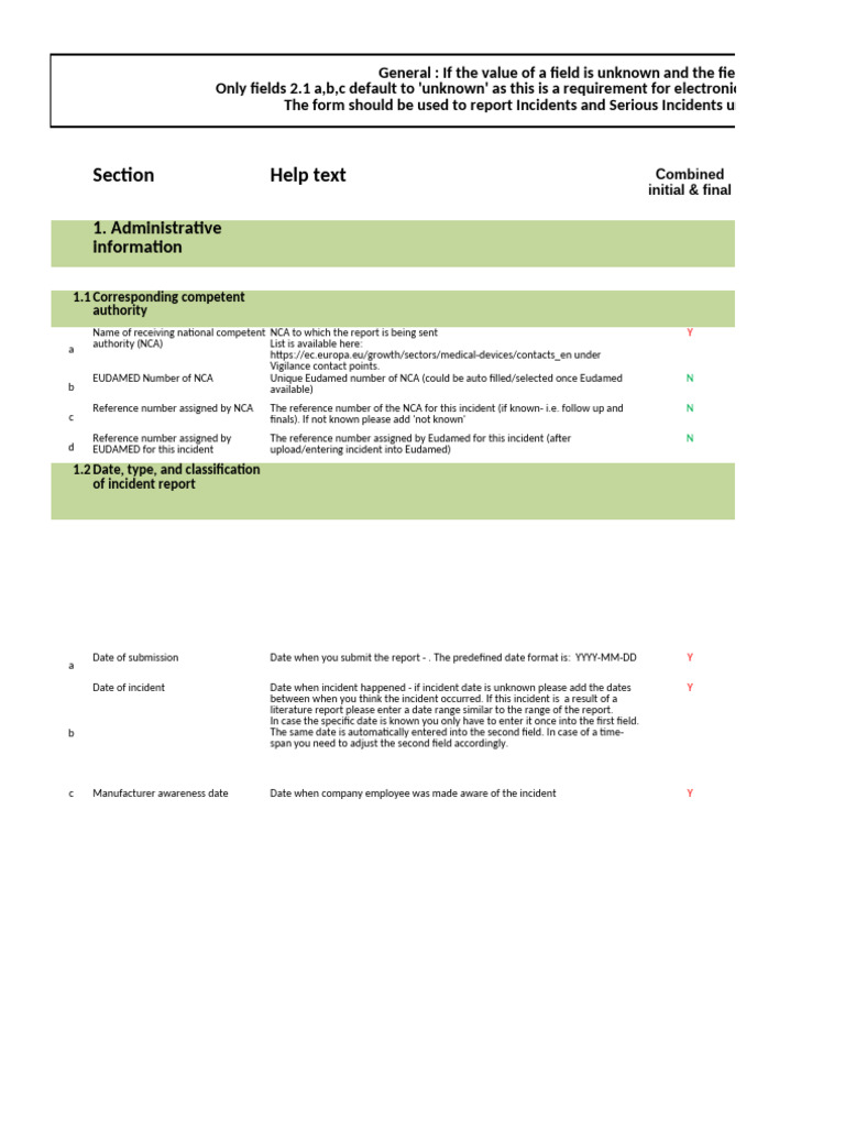 2020 - Helptext - Manufacturer Incident Report - v7.2 | PDF
