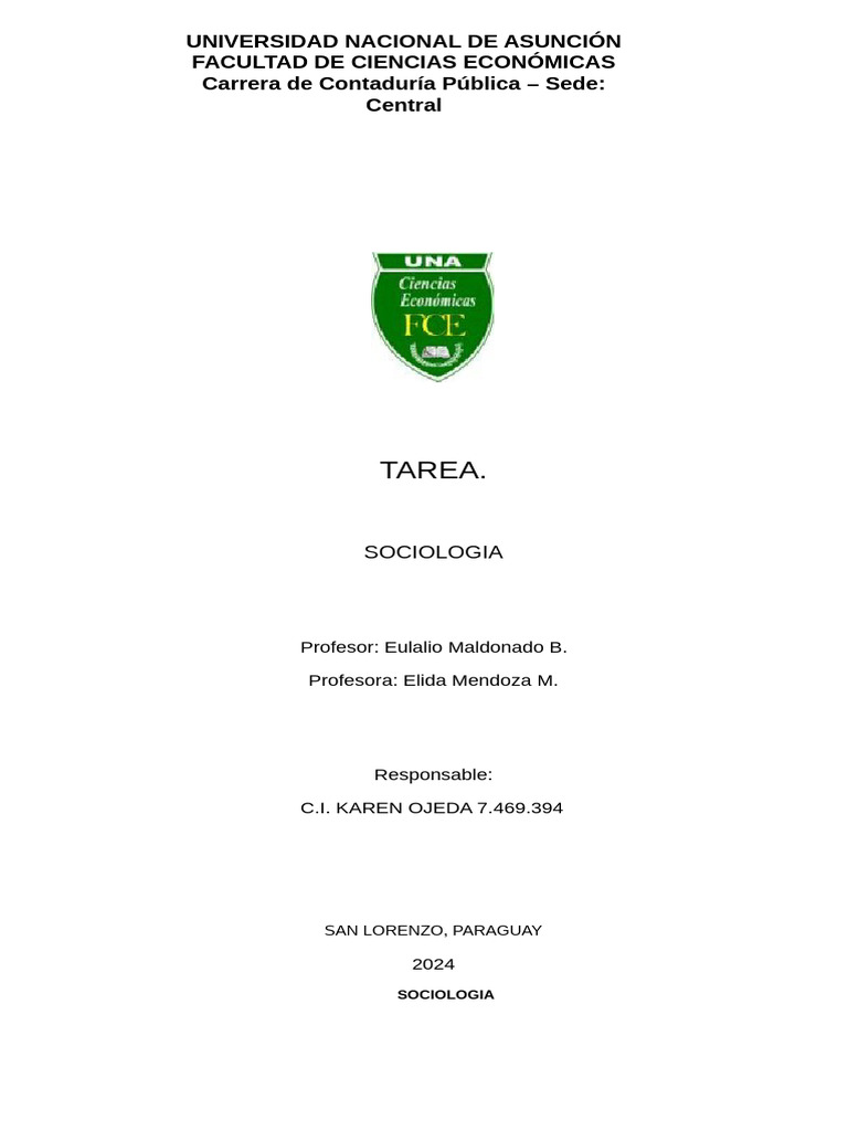 Tarea-Unidad I | PDF | Max Weber | Sociología