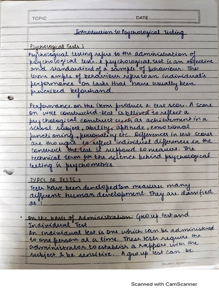 Introduction To Psychological Testing | PDF