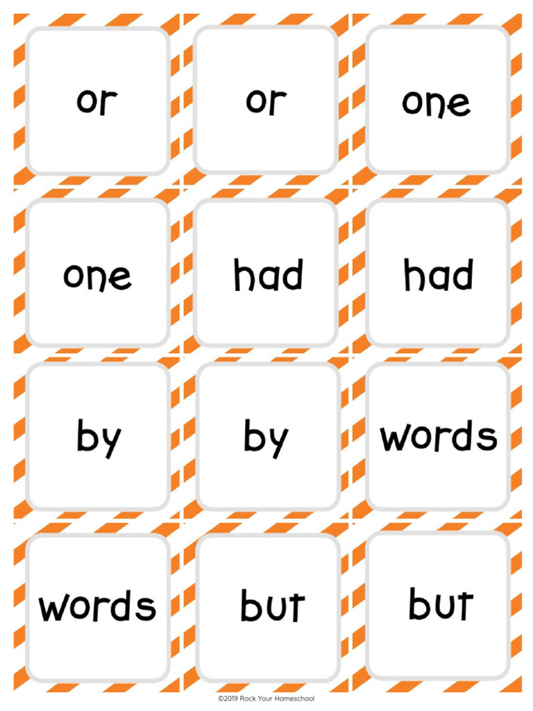 Sight Words Matching Game Download | PDF