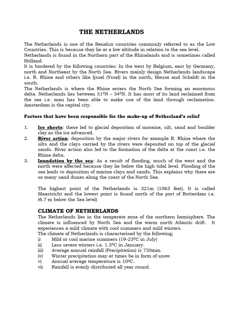 1 NETHERLANDS - Inrtroduction & Polderisation | PDF | Levee | Agriculture