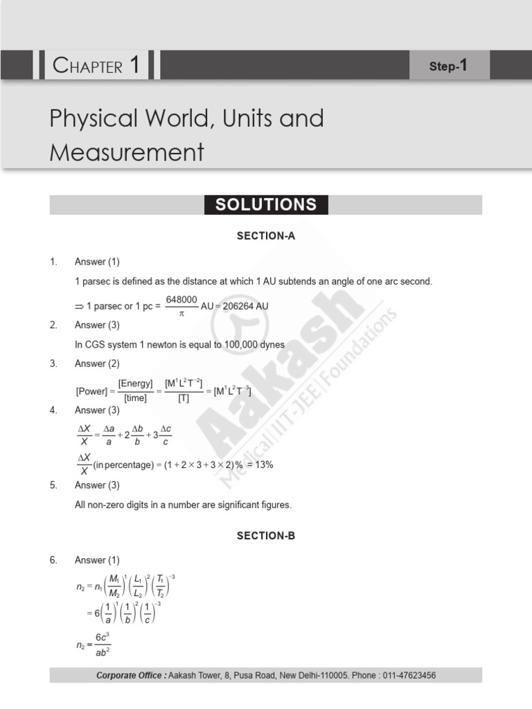 Class-XI Phy Chapter-1 | PDF | Significant Figures | Observational Error
