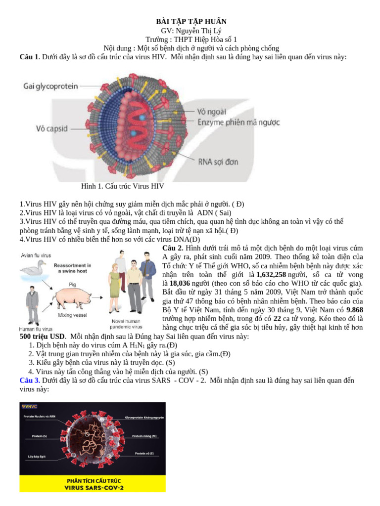 Sinh 11. Một Số Bệnh Dịch ở Người Và Cách Phòng Chống | PDF