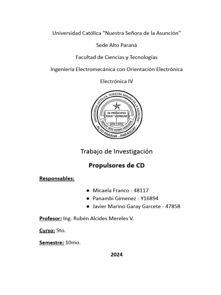 Propulsores de CD | PDF | Red eléctrica | Corriente eléctrica