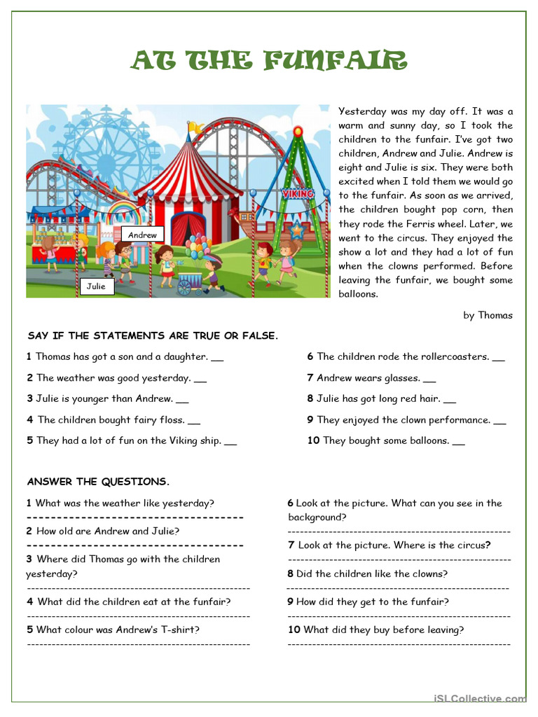 At The Funfair - Easy Reading | PDF
