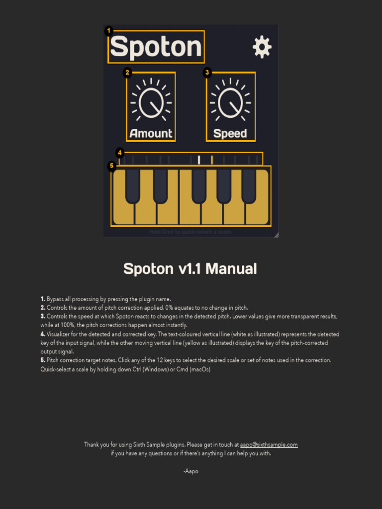 Spoton v1.1 Pitch Correction Manual | PDF