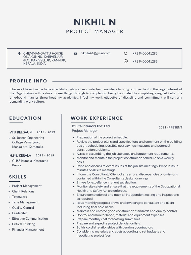 Nikhil CV | PDF | Business