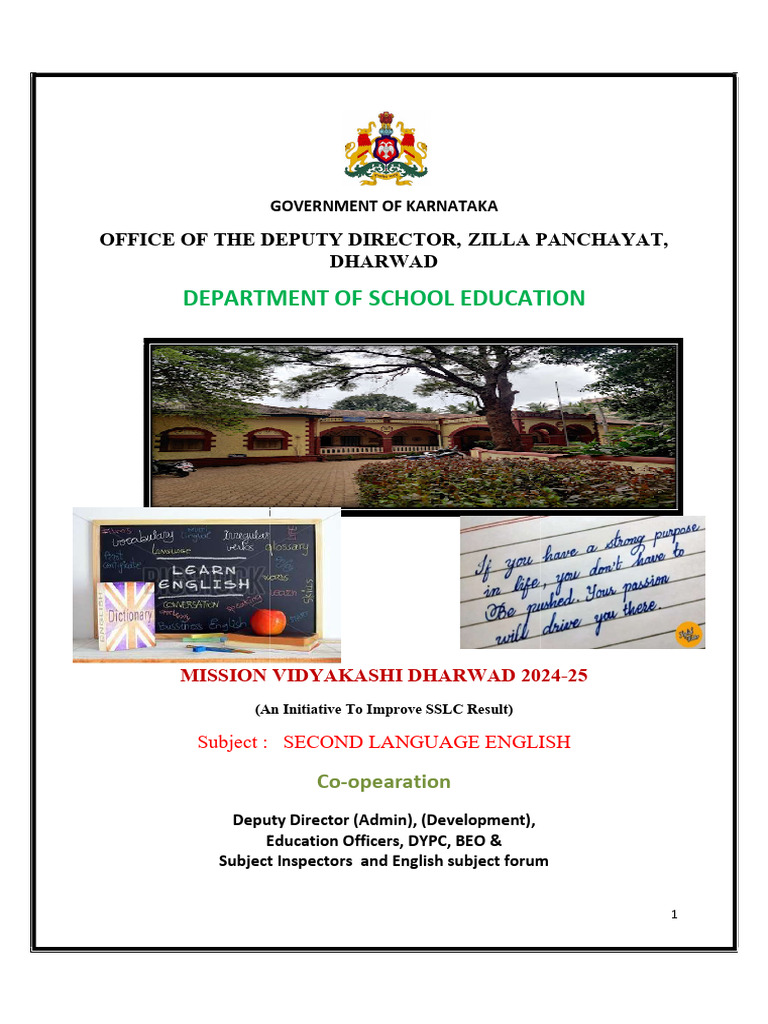 SSLC SL English Dharwad PP 2024 25 Amk | PDF | Water Pollution | Part Of Speech