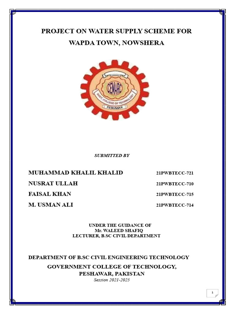 Design of Water Supply Scheme BS. Level | PDF | Water Purification | Water