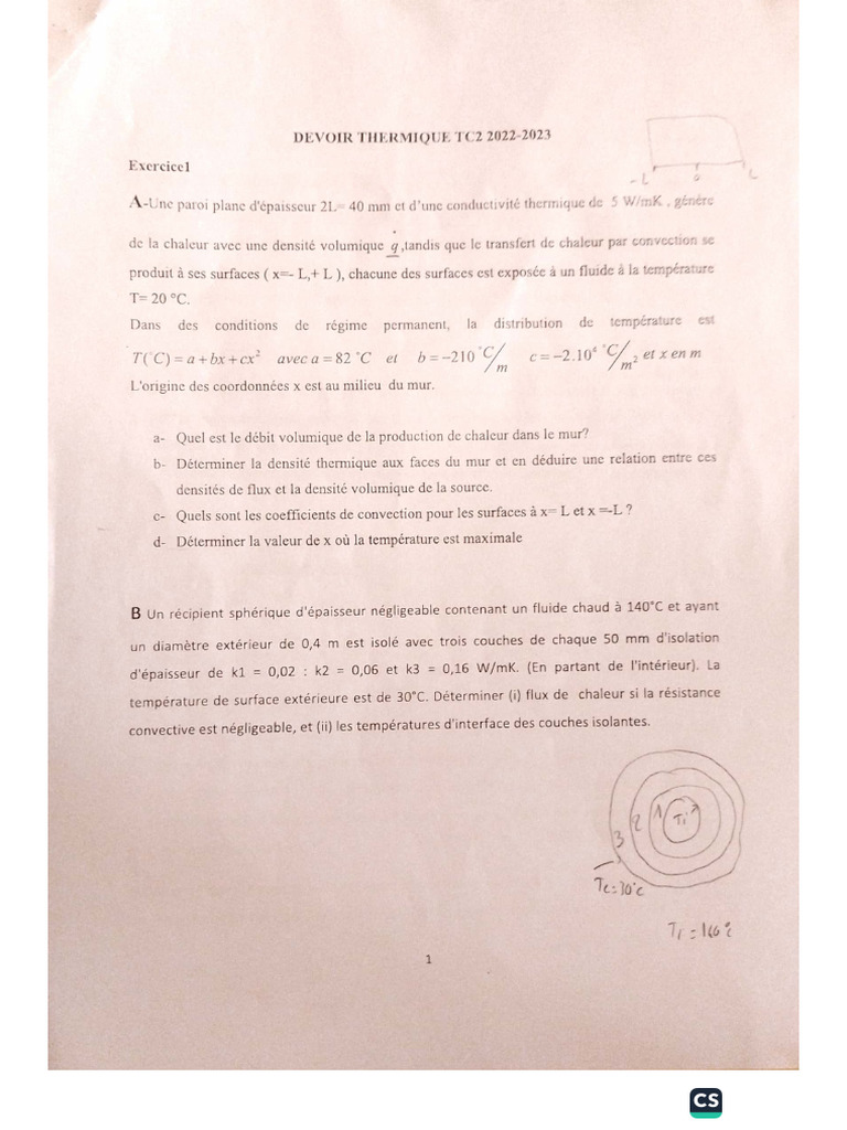 Devoir Thermique EPT-2024 | PDF