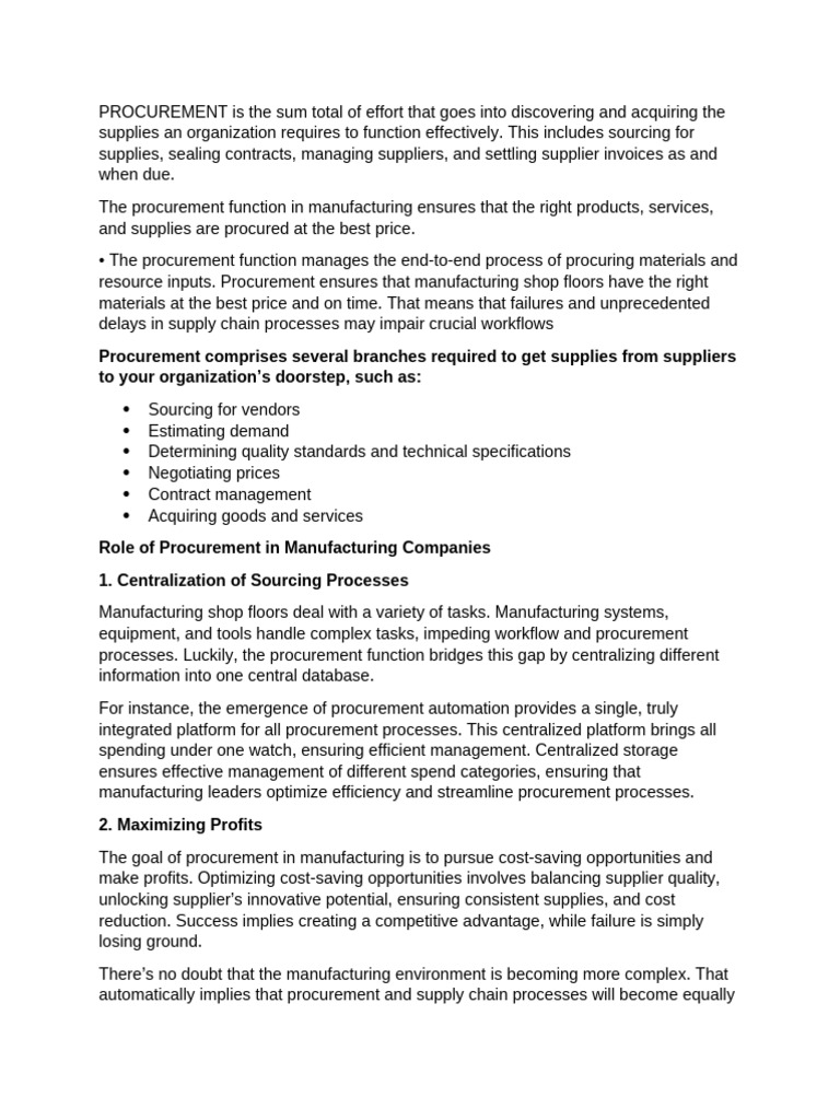 Procurement | PDF | Procurement | Supply Chain