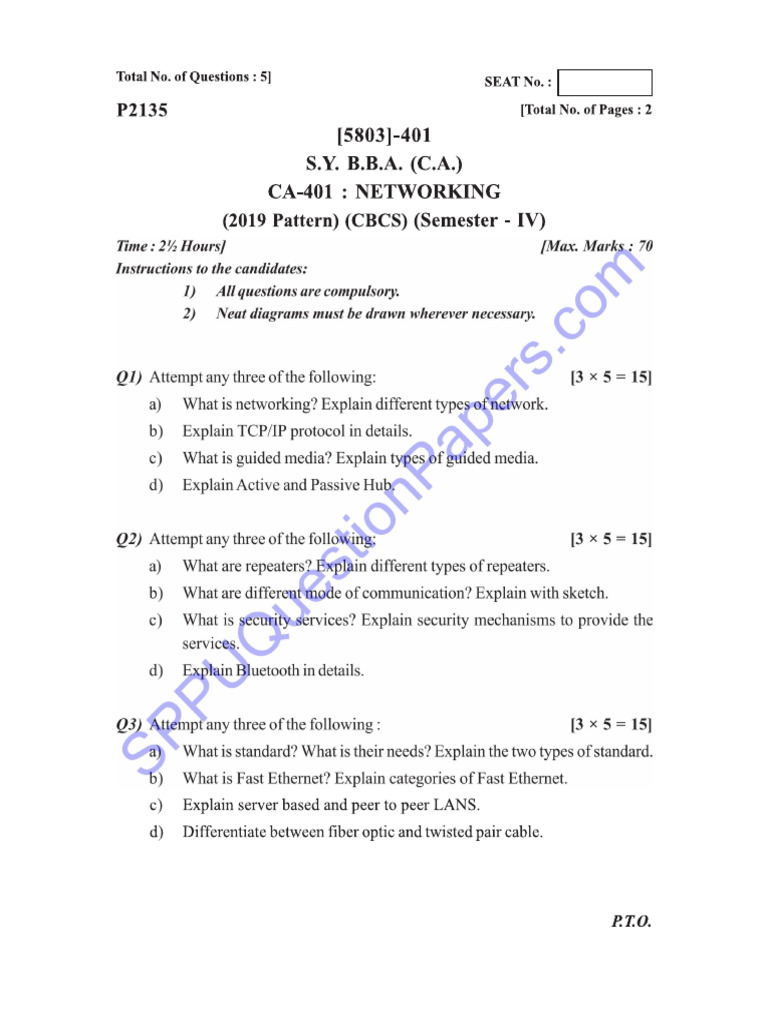 Commerce Bba-CA Semester-4 2022 April Networking-2019-Pattern | PDF