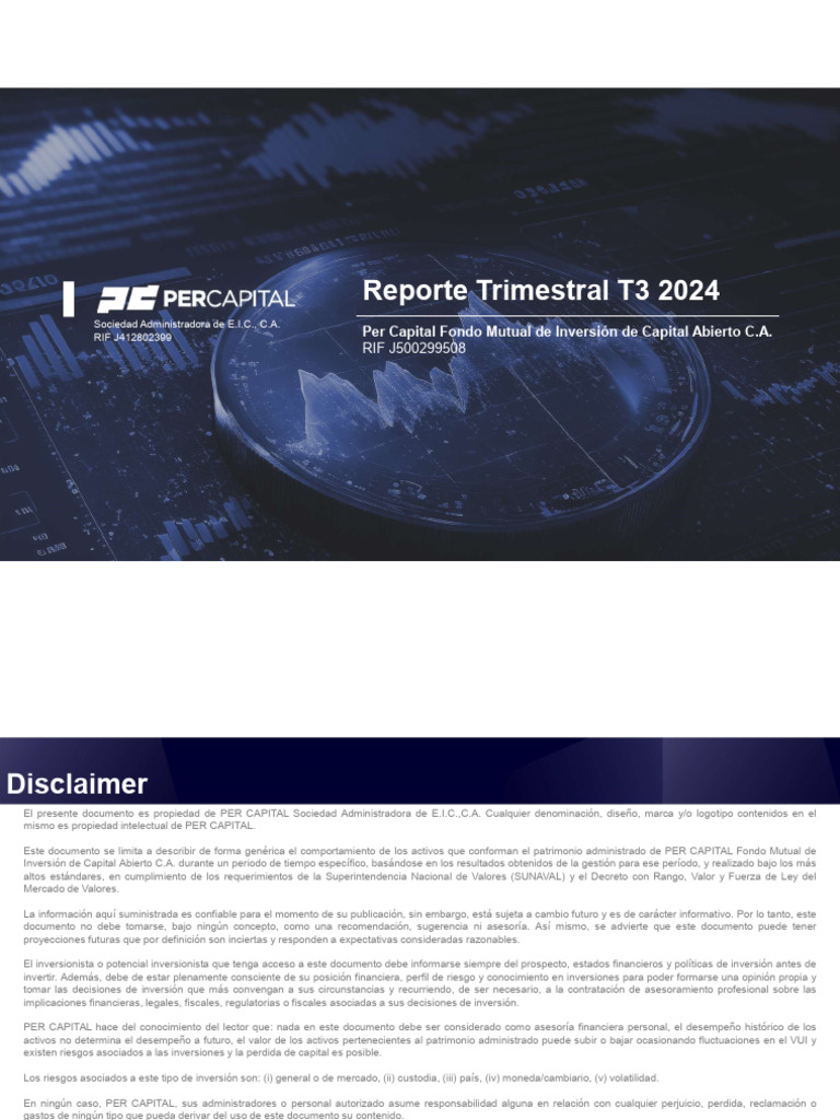 Reporte Trimestral PER CAPITAL T3 2024 | PDF | Inversiones | Bolsa