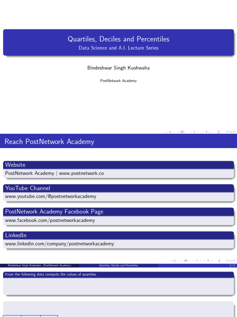 Quart i Les Continuous | PDF | Quartile | Percentile