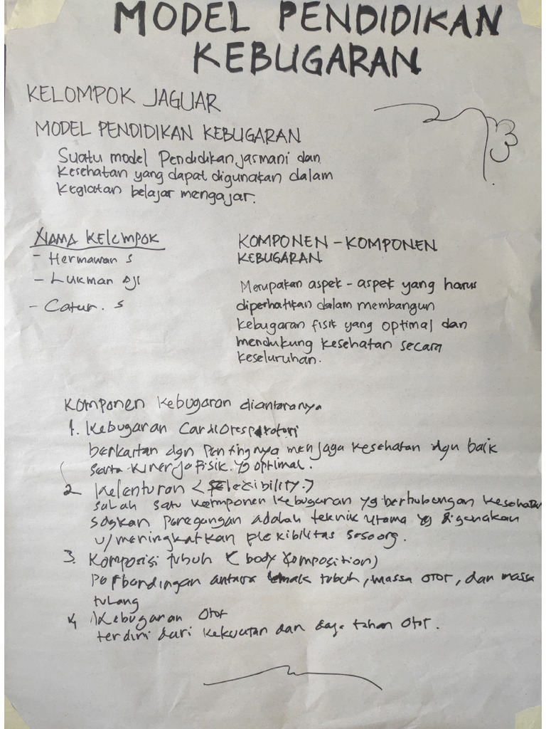 Modul 2.4 Model Pendidikan Kebugaran | PDF