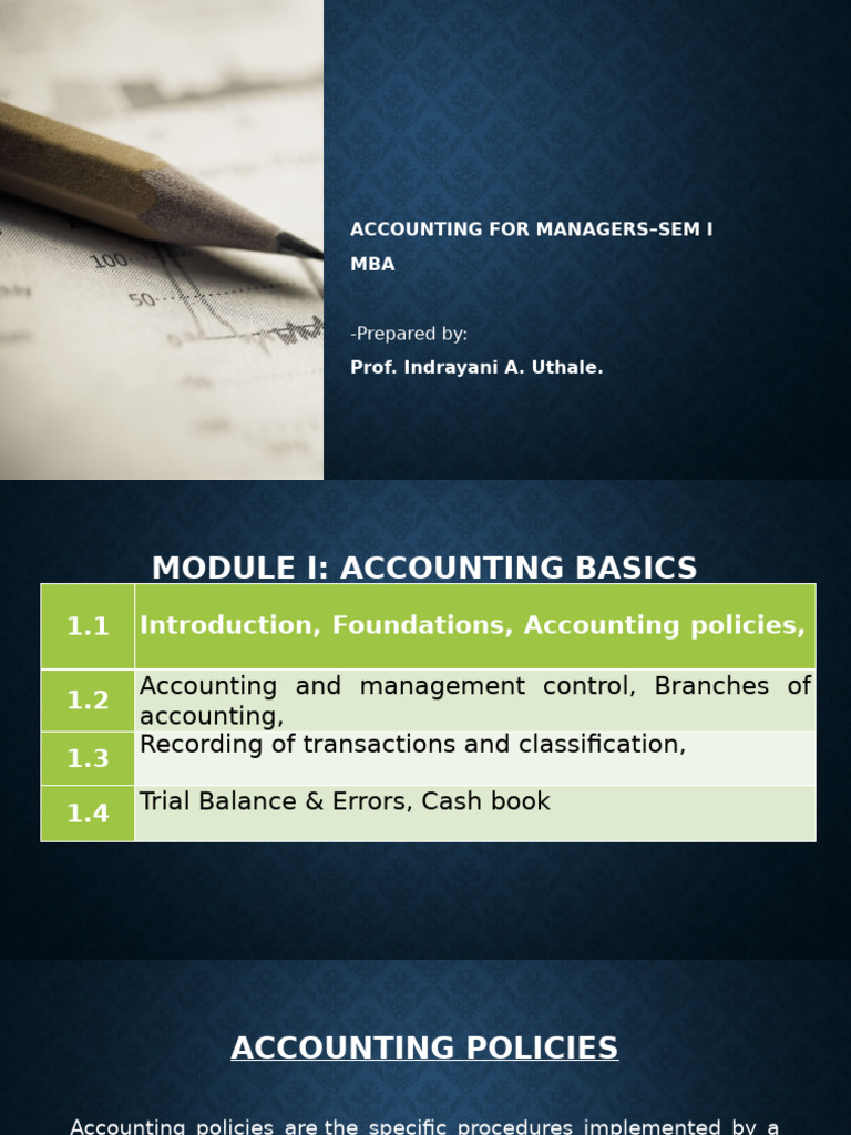 Afm Module 1 Mba Sem 1 | PDF | Debits And Credits | Accounting
