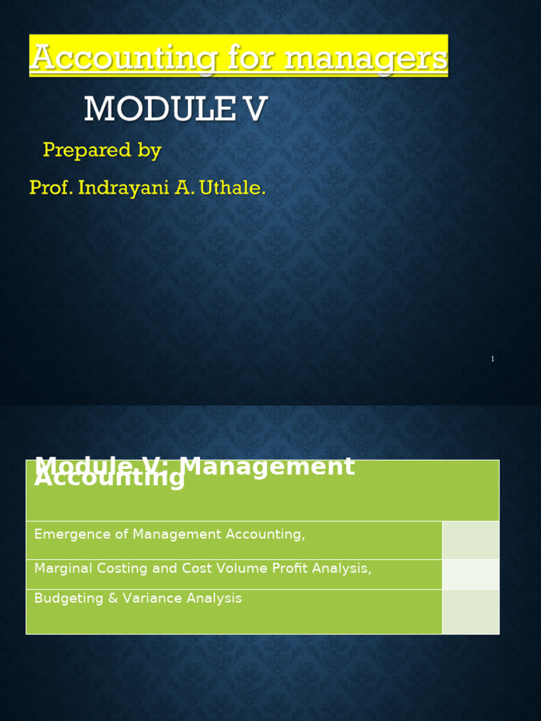 Afm Module 5 Sem I Mba - .. | PDF | Management Accounting | Economies