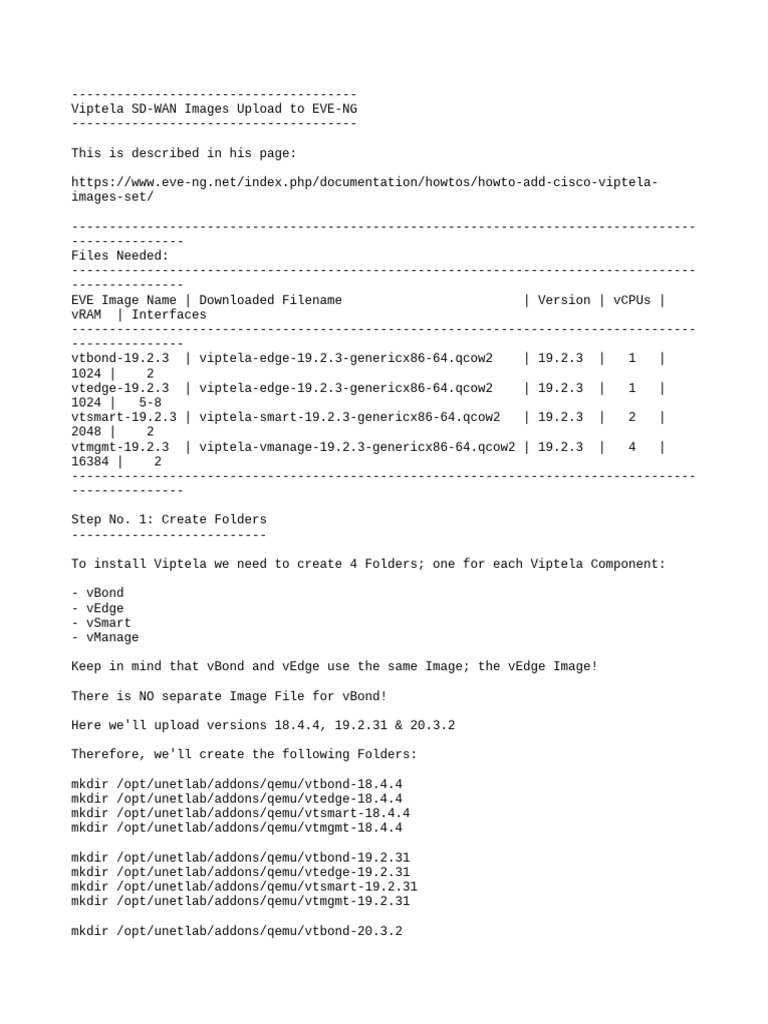 Viptela SD-WAN Images for EVE-NG Setup | PDF | Computer File | System ...