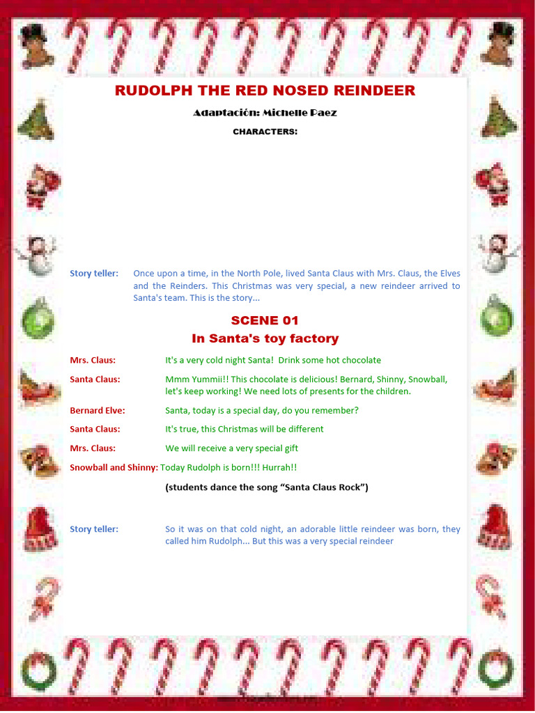 Rudolph The Red Nosed Reindeer | PDF | Santa Claus's Reindeer | Rudolph ...
