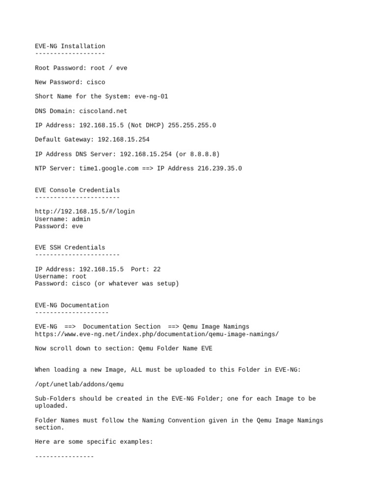 EVE-NG Documentation | PDF | Command Line Interface | Computer File