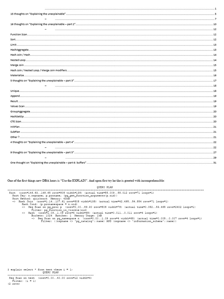 Explaining The Unexplainable | PDF | Database Index | Postgre Sql