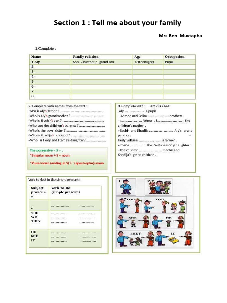 Section 1 Tell Me About Your Family | PDF