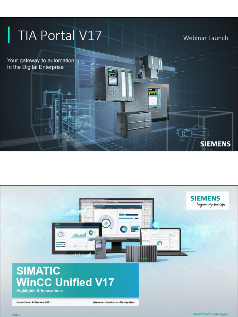 v17 Launch Webnar Wincc Unified v17 Highlight Innvovations | PDF | Programmable Logic Controller ...