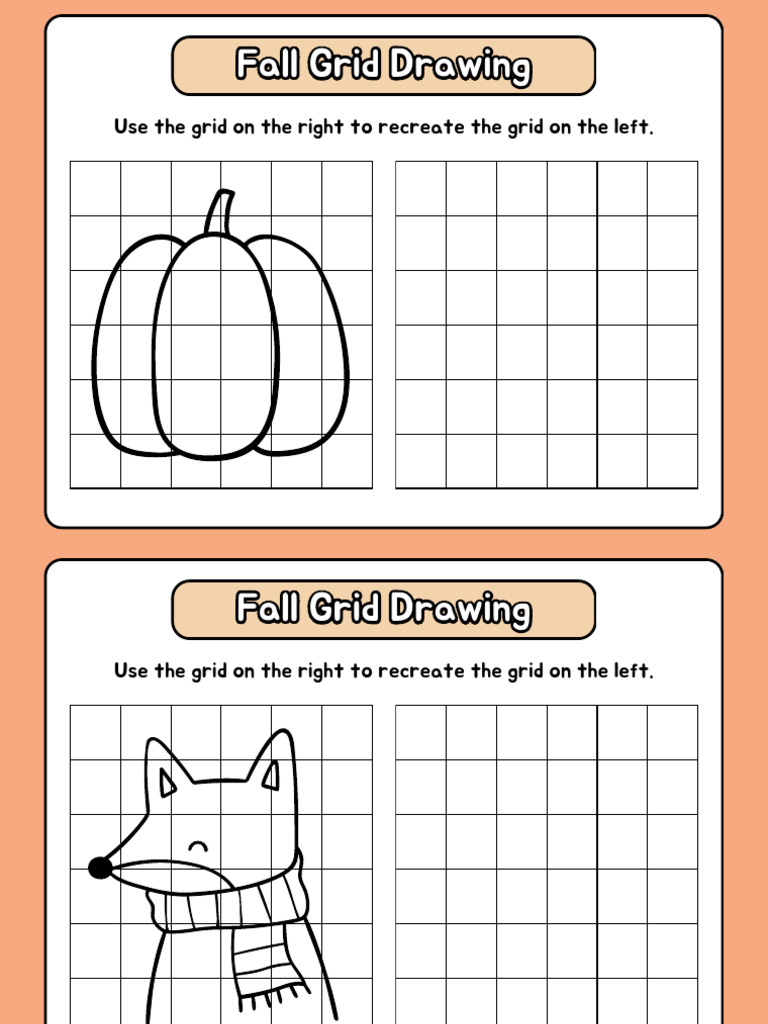 Fall Grid Drawing Activity | PDF