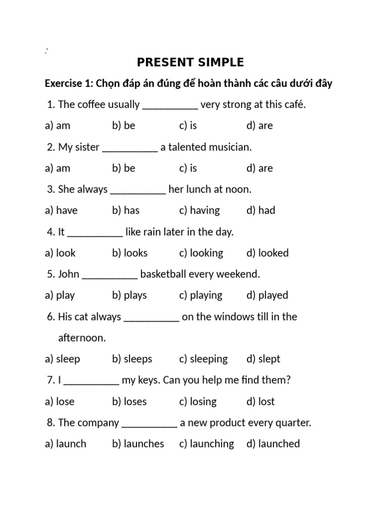 PRESENT SIMPLE 1 | PDF