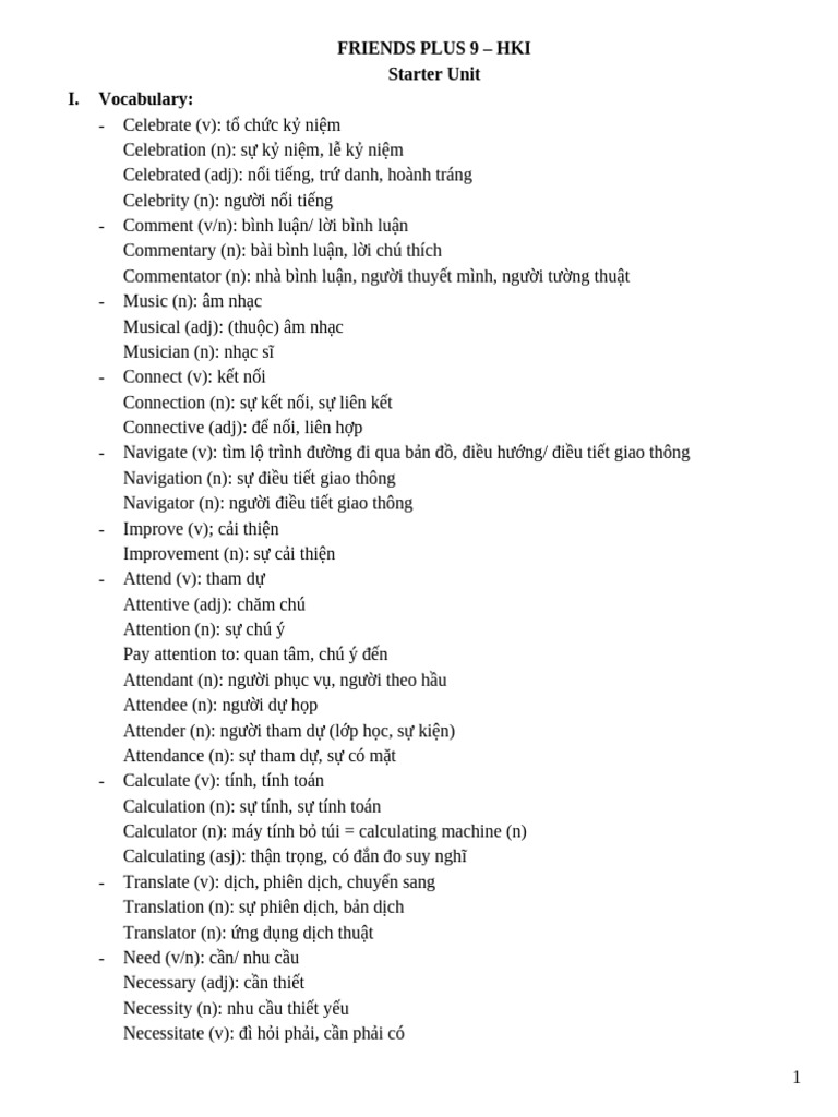Friends Plus 9 HKI | PDF