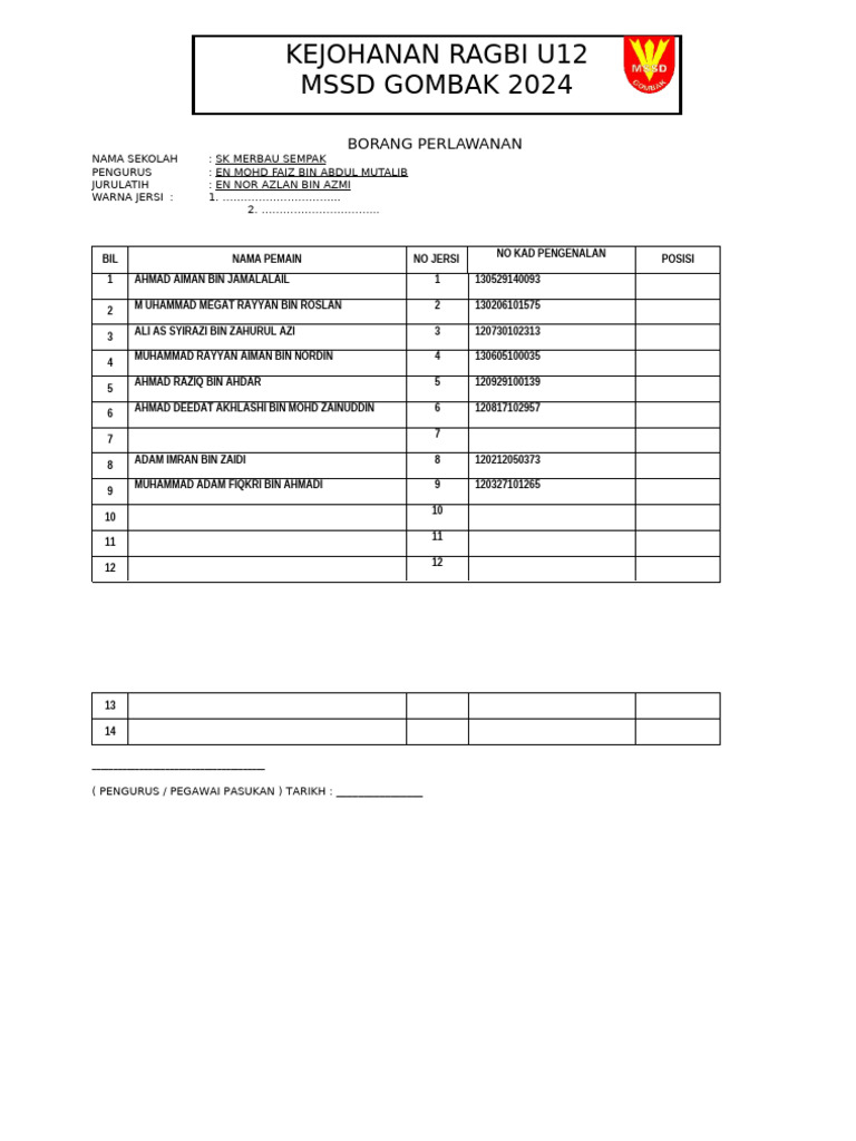 Borang Perlawanan | PDF