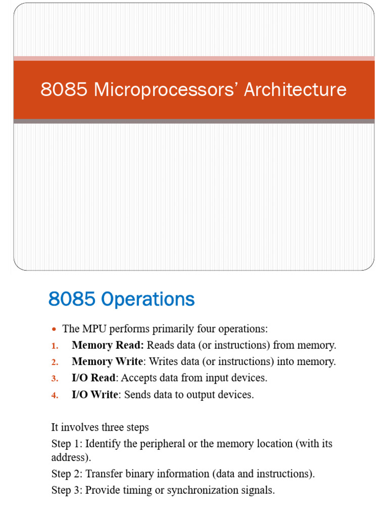02 - 8085 Microprocessor Architecture | PDF | Input/Output | Electrical Engineering