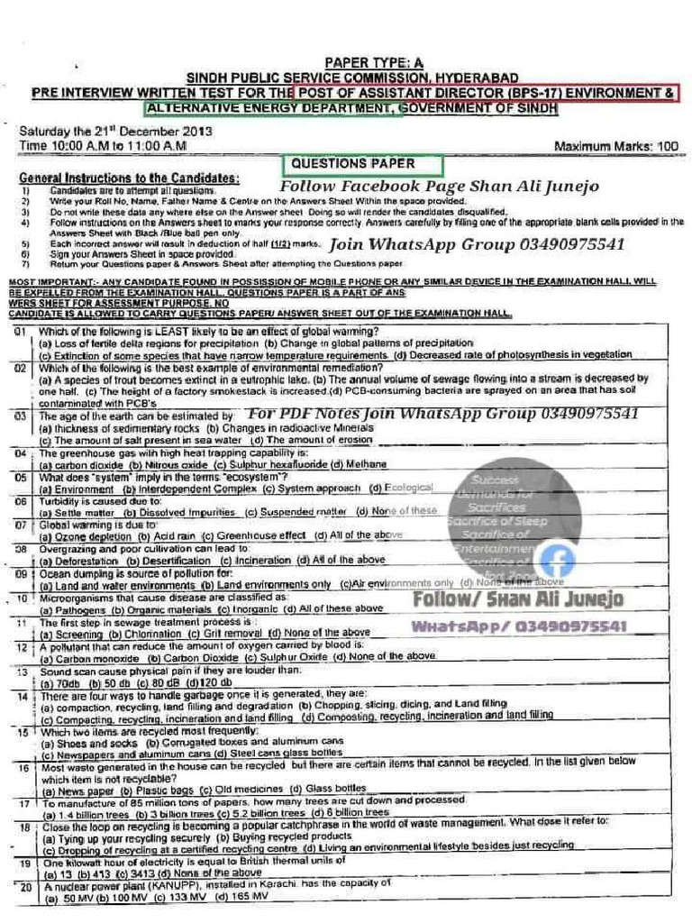 SPSC Past Papers | PDF