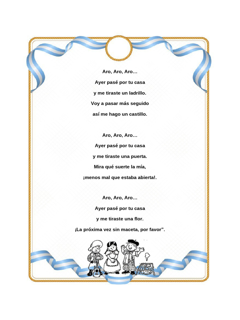 Versos Humorísticos de Aro Aro Aro | PDF