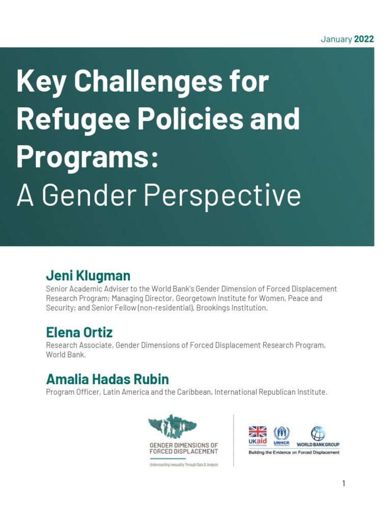 Key Challenges For Refugee Policies and Programs A Gender Perspective ...