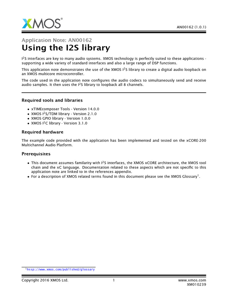AN00162 Using The I2S Library 1 0 1rc1 | PDF | Computer Engineering ...